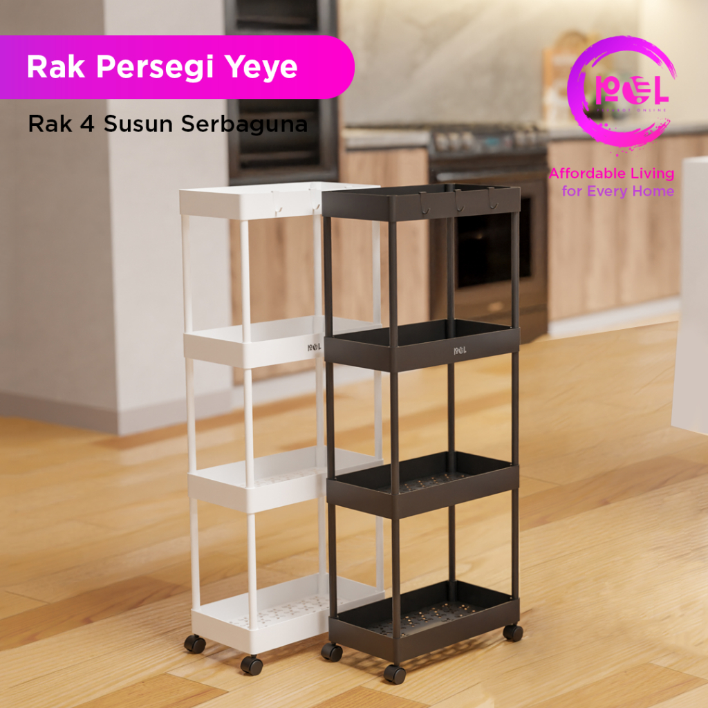 Jual [POL] COD Rak Persegi Dapur Plastik 4 Susun | Rak Yeye | Rak Kamar ...
