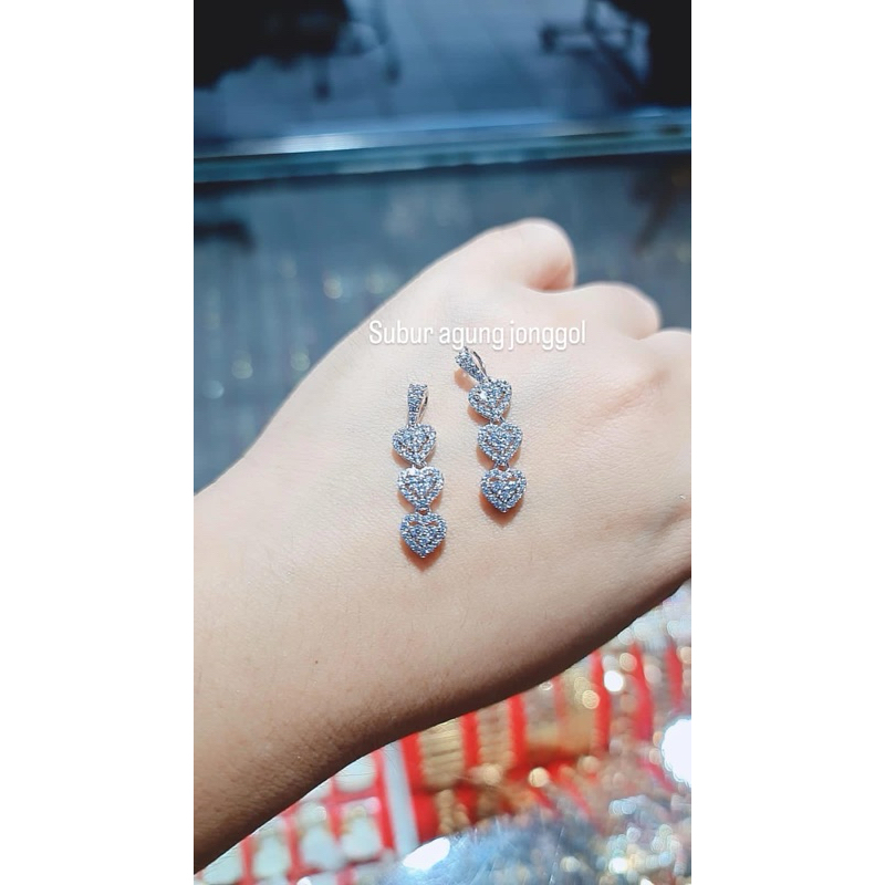 Jual Liontin susun love mas putih 8k asli cantik manis | Shopee Indonesia
