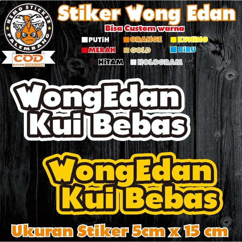 Jual stiker cutting custom tulisan wong edan kui bebas | Shopee Indonesia