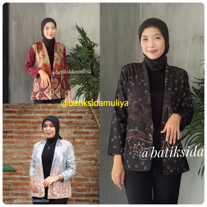 Jual Blazer Batik Wanita Atasan Batik Blouse Jaz Outer Kantor Premium ...