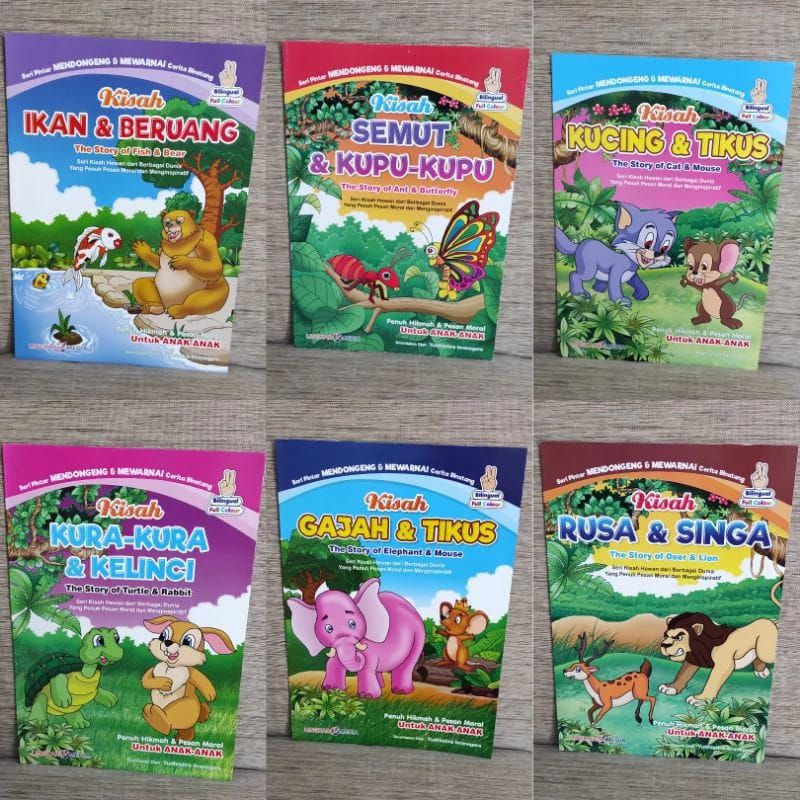 Jual buku mendongeng dan mewarnai seri binatang | Shopee Indonesia