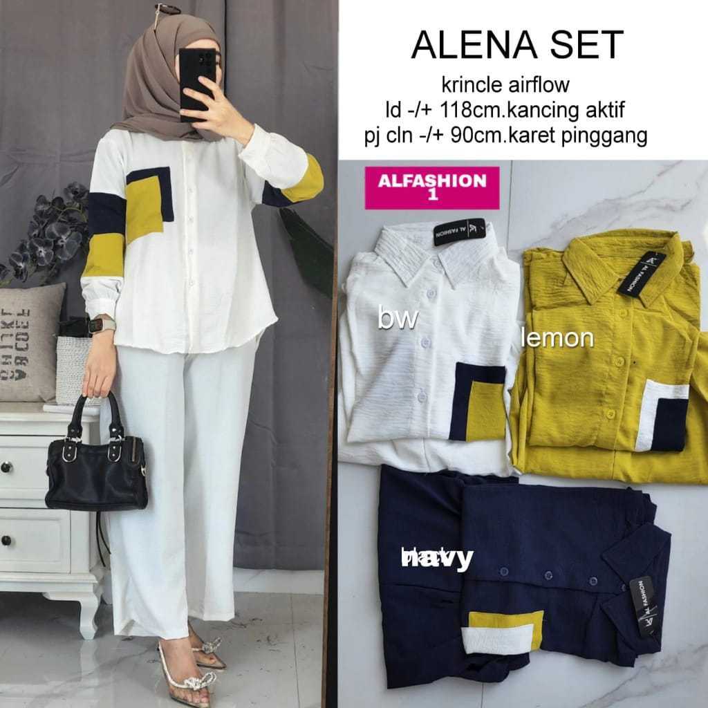 Jual ALENA SET KEMEJA WANITA MATT CRINKLE AIRFLOW BRAND Z*RA // SETELAN WANITA LD110 // SETCEL ...