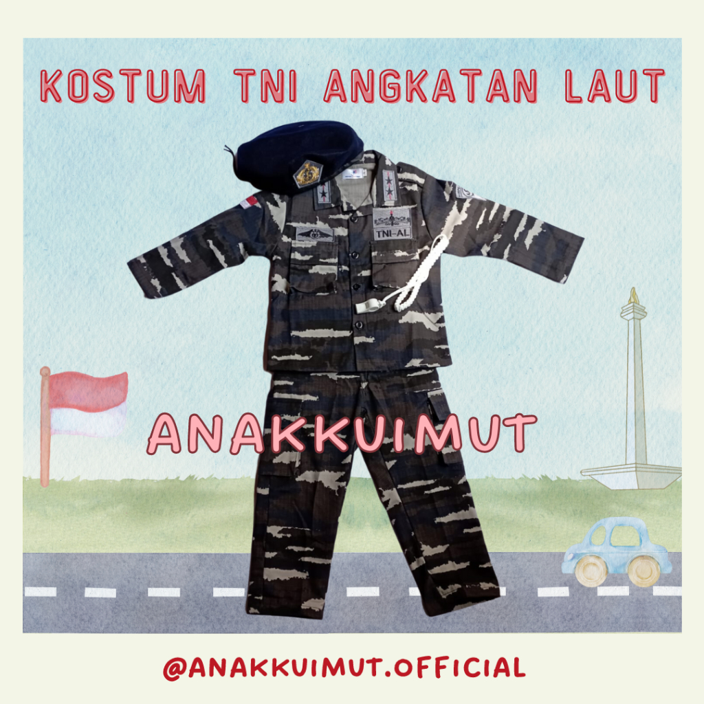 Jual [ANAKKUIMUT] KOSTUM TNI AL ANAK - BAJU TENTARA AL ANAK - SERAGAM ...