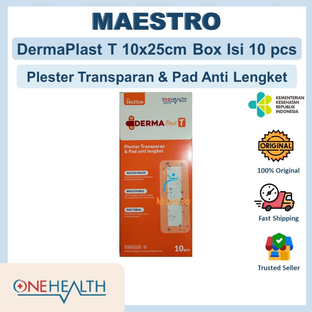 Jual Dermaplast T 10x25 cm Plester Luka Transparan Anti Air 10 x 25 cm ...