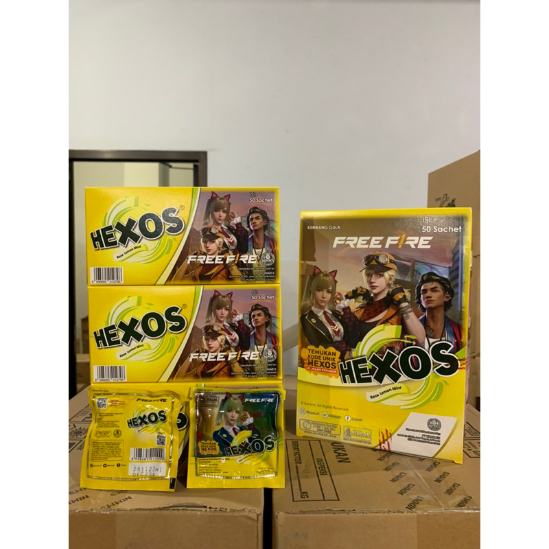 Jual Hexos Lemon Mint Kemasan 1 box isi 50 bungkus | Shopee Indonesia