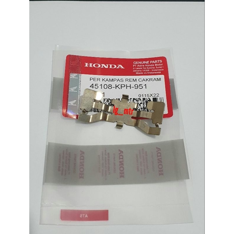 Jual PER KAMPAS REM CAKRAM SPRING PAD KALIPER DEPAN CB150R CBR150R ...
