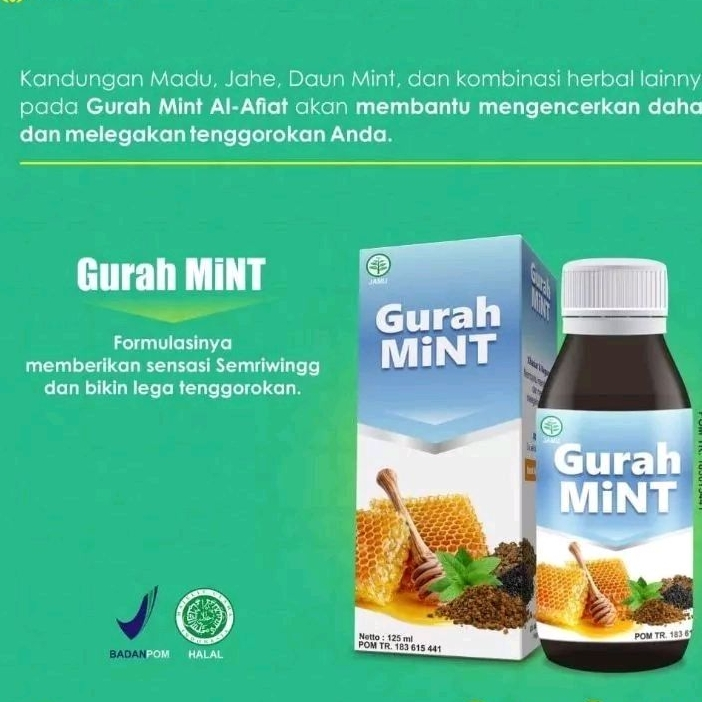Jual [ GURAH MINT ] Sirup Madu Gurah Anak dan Dewasa Rasa Mint 125ML ...