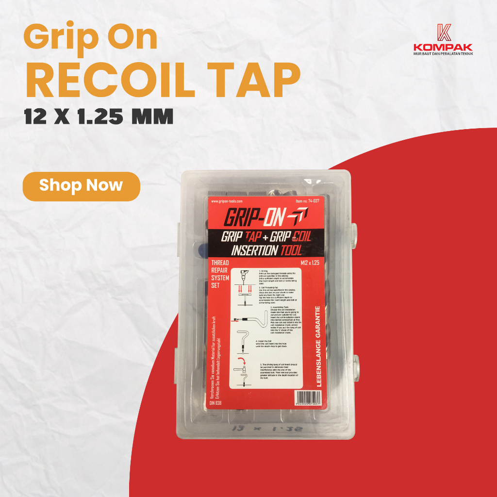 Jual TAP RECOIL SET GRIP-ON M12x1.25 / GRIP ON M12 x 1.25 | Shopee ...