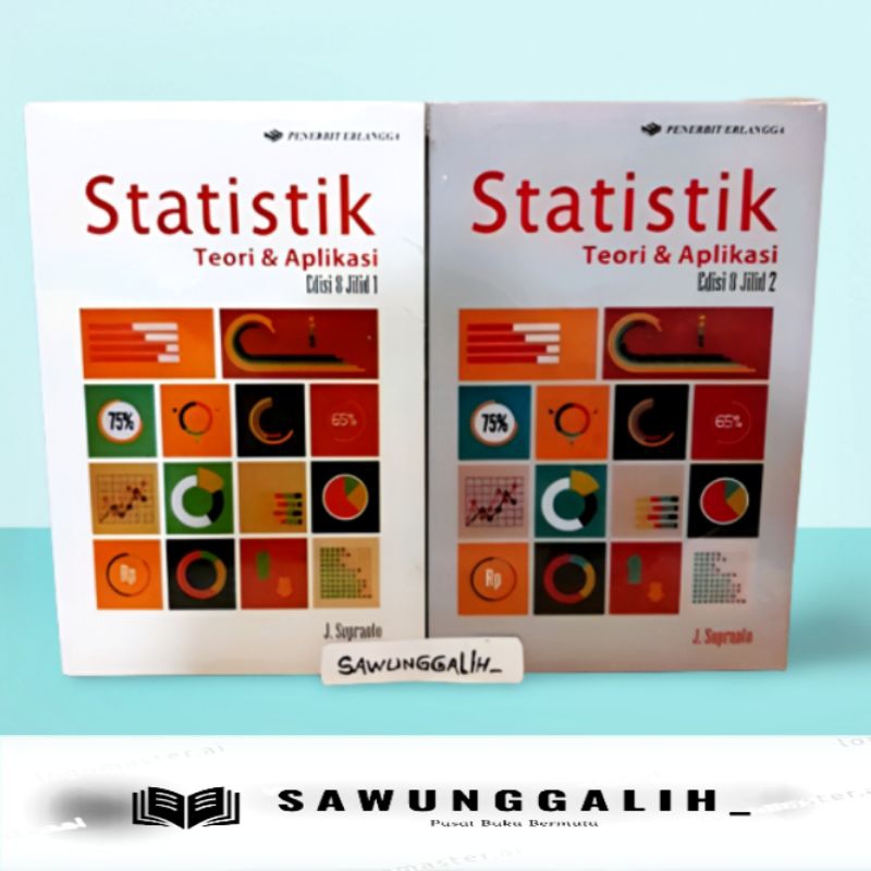 Jual Satu Paket Buku Statistik teori dan aplikasi edisi 8 jilid 1,2 J Supranto | Shopee Indonesia