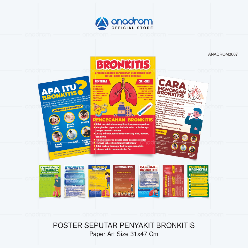 Jual Poster Seputar Penyakit Bronkitis | Poster Promosi Kesehatan ...