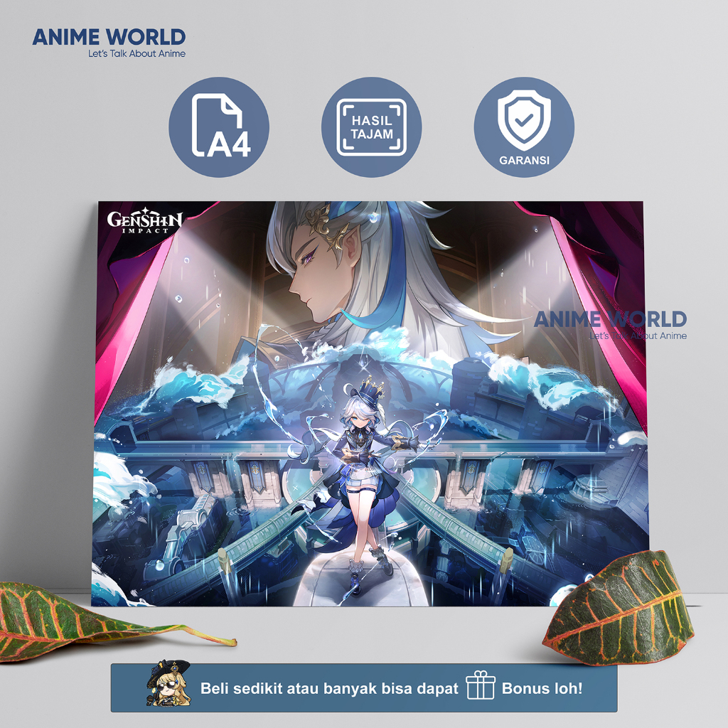 Jual Poster Genshin Impact Neuvillette Furina Terbaru Full Color ...
