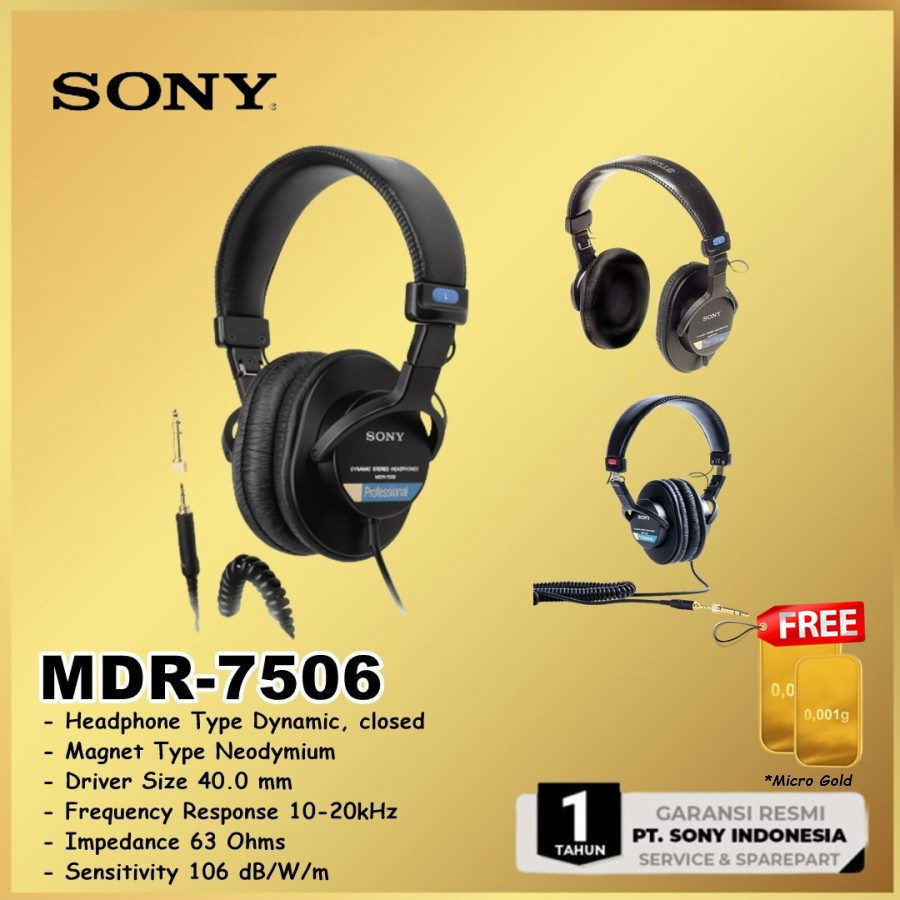 Jual Sony MDR-7506 MDR7506 MDR 7506 Stereo Professional Headphones ...