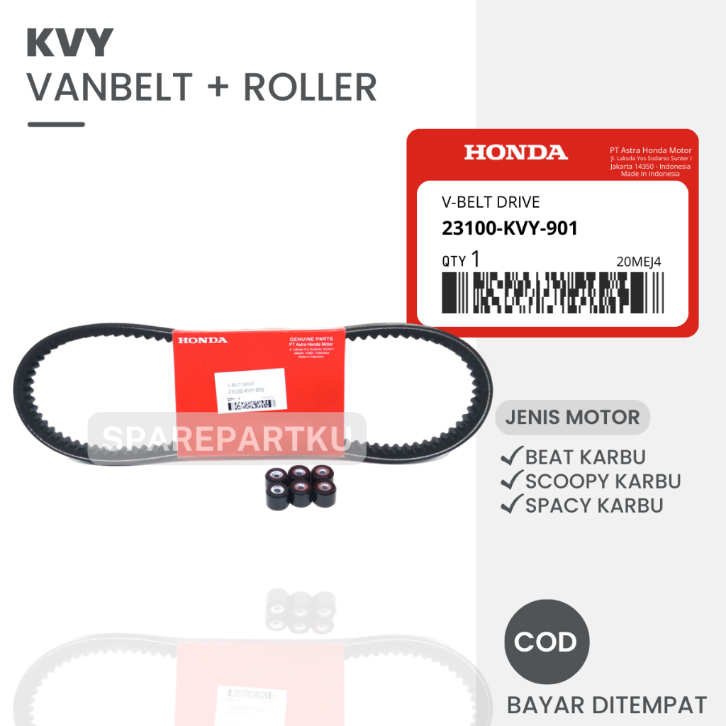 Jual KVY PAKET VANBELT + ROLLER BEAT KARBU / SCOOPY KARBU / SPACY KARBU ...