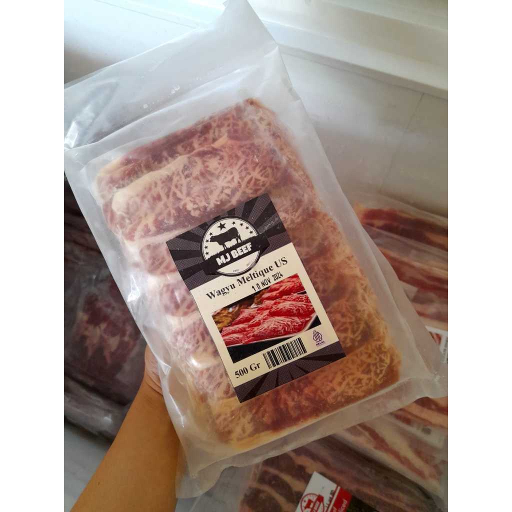 Jual Beef Slice Wagyu Meltique US 500 Gr (FULL SLICE) | Shopee Indonesia