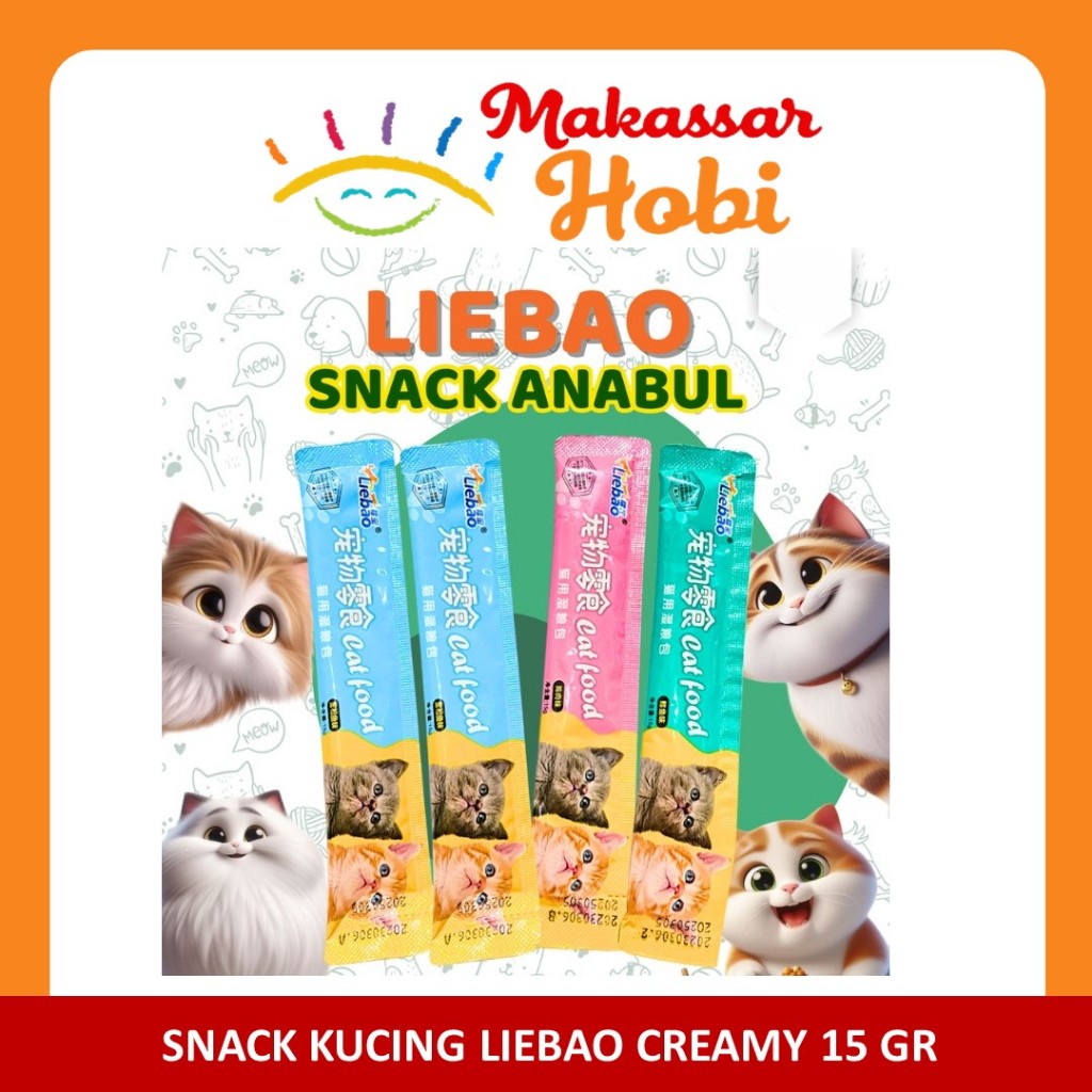 Jual Liebao Creamy 15gr Snack Kucing Makanan Basah Cemilan Meo Bio Cat ...
