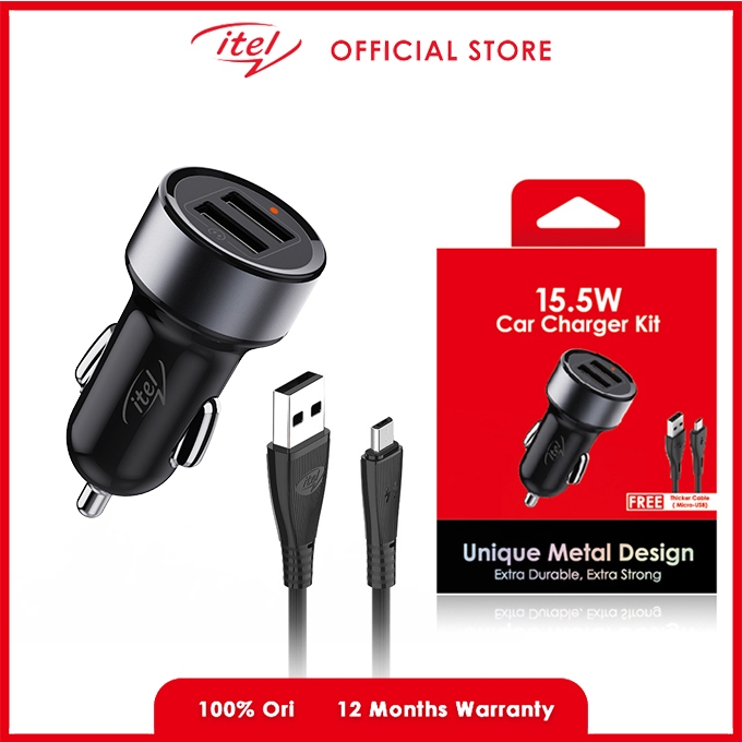 Jual ITEL OFFICIAL Mobil Adaptor Car Charger Smartphone Type ICC-101 ...