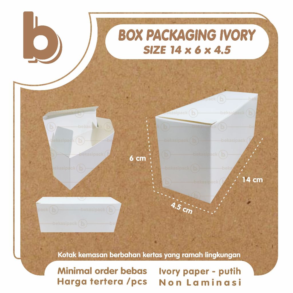 Jual Box Packaging Ivory Natural 14x6x4.5 I BTPIN00459 | Shopee Indonesia