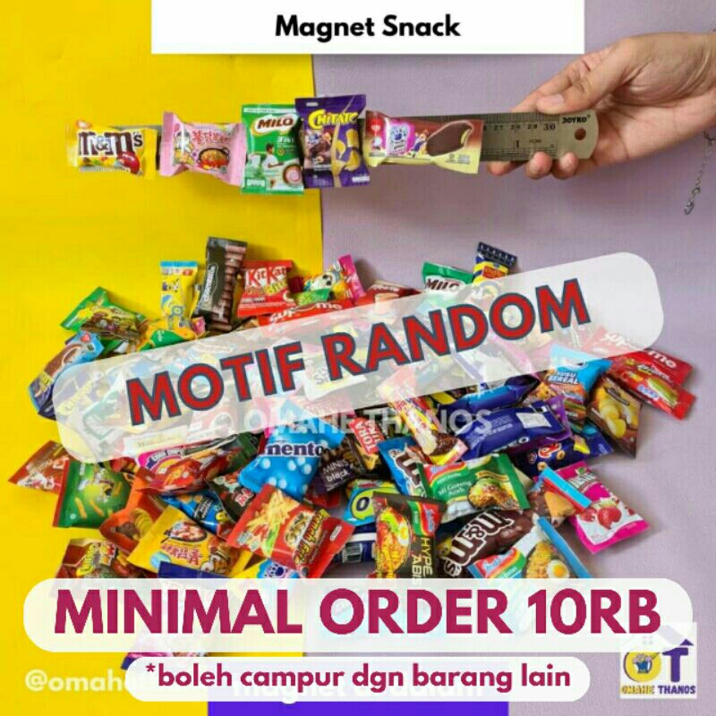 Jual Magnet Kulkas RANDOM Souvenir Snack Miniatur makanan Karakter ...