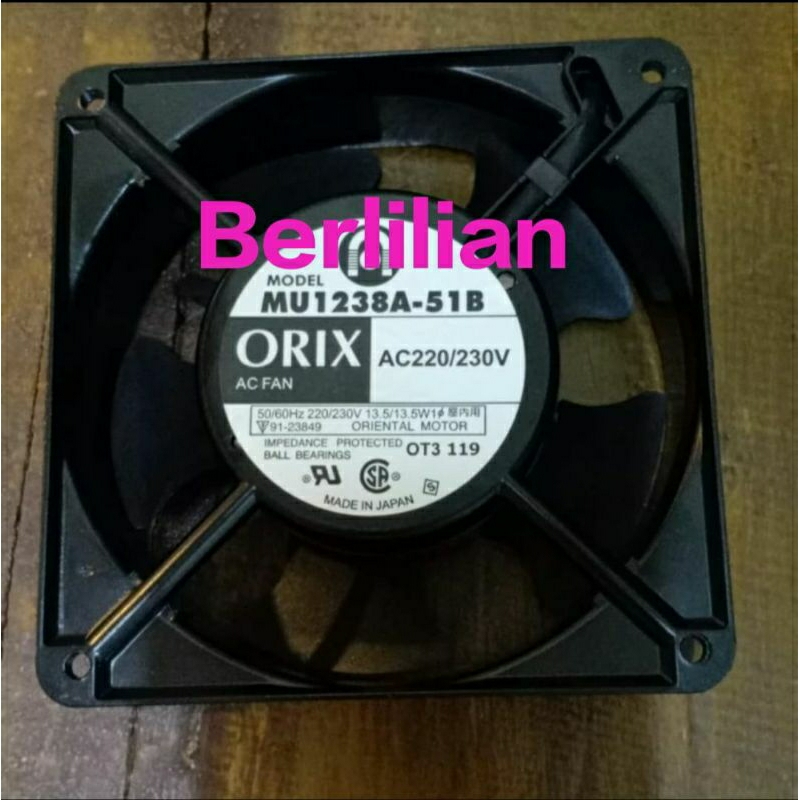 Jual FAN ORIX 12CM AC 220V/230V Model MU1238A-51B Ball Bearing MADE IN JAPAN | Shopee Indonesia