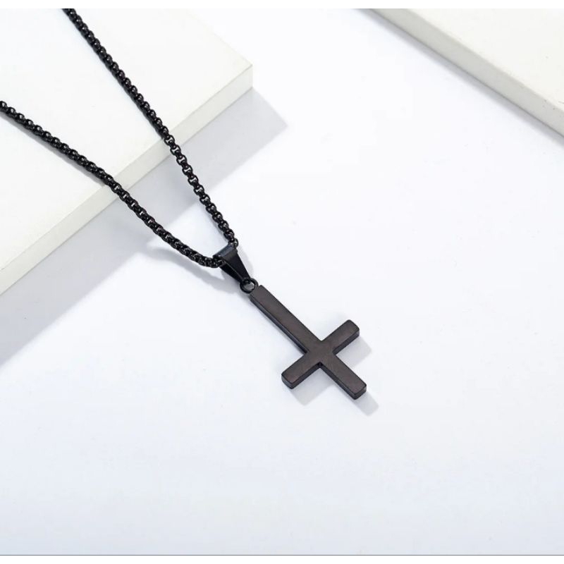 Jual KALUNG SALIB TITANIUM PRIA MODEL SALIB TERBALIK GOLD HITAM TERBARU ...