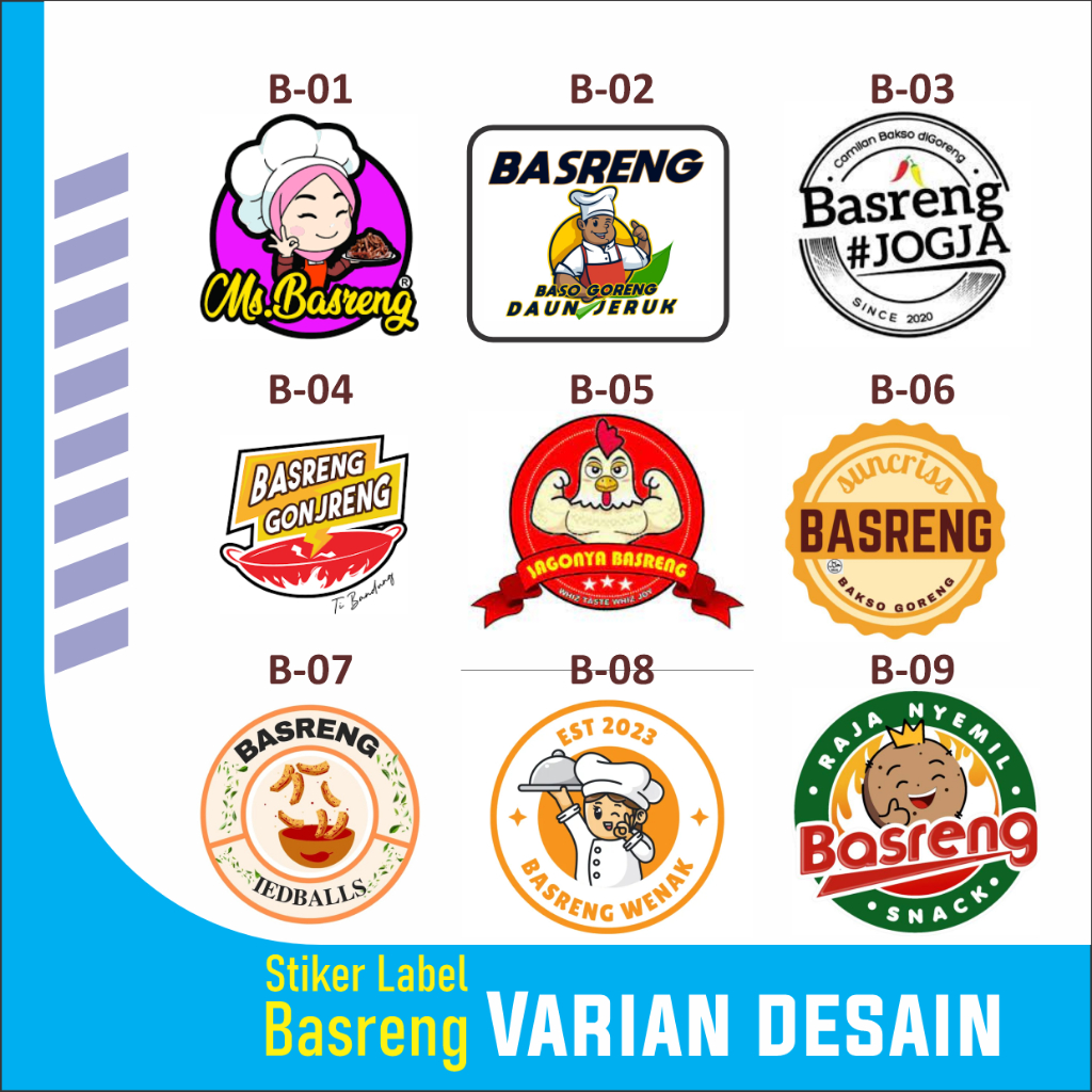 Jual Sticker Label Basreng 1 lembar A3 / Stiker Label Basreng / Label ...