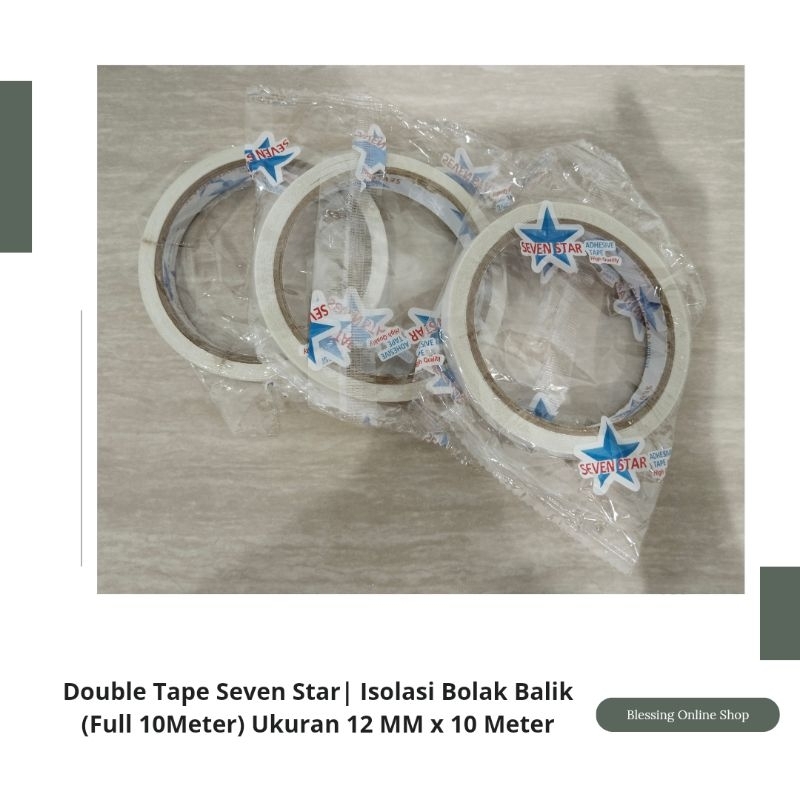 Jual Double Tape Seven Star| Isolasi Bolak Balik (Full 10Meter) Ukuran ...