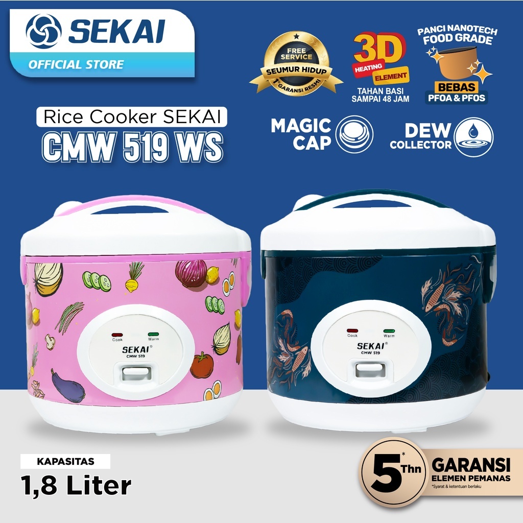 Jual SEKAI Rice Cooker / Penanak Nasi Magic Com Penghangat Nasi 3 in 1 ...