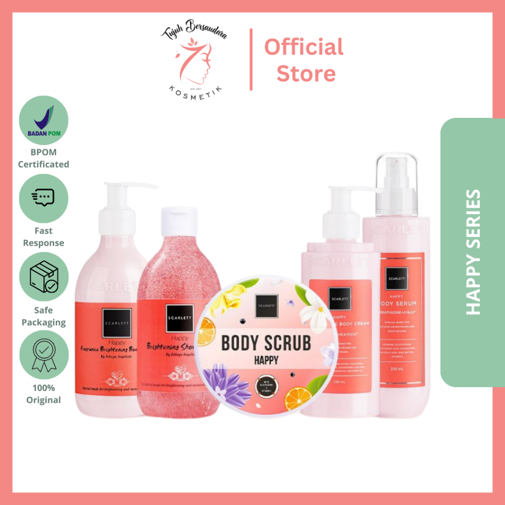 Jual Scarlett Whitening Happy Series | Body Lotion | Body Serum | Body ...
