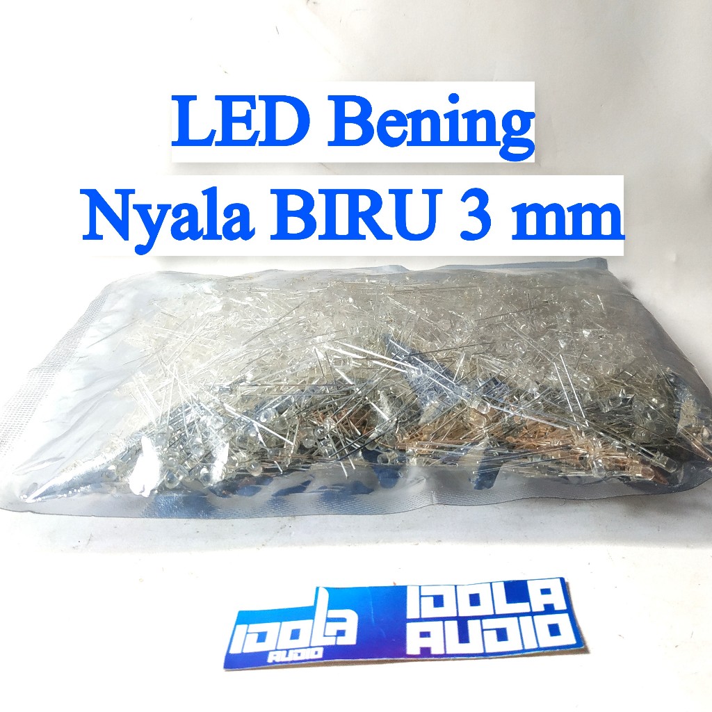 Jual (10 PCS) LED Bening Nyala BIRU 3 mm | Lampu LED Bening Kecil Biru ...