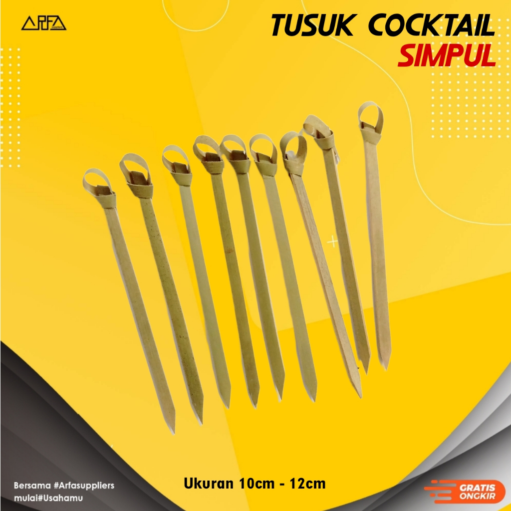 Jual Tusuk Bambu Cocktail Simpul Teposuki Tusuk Buah isi 100 | Shopee ...