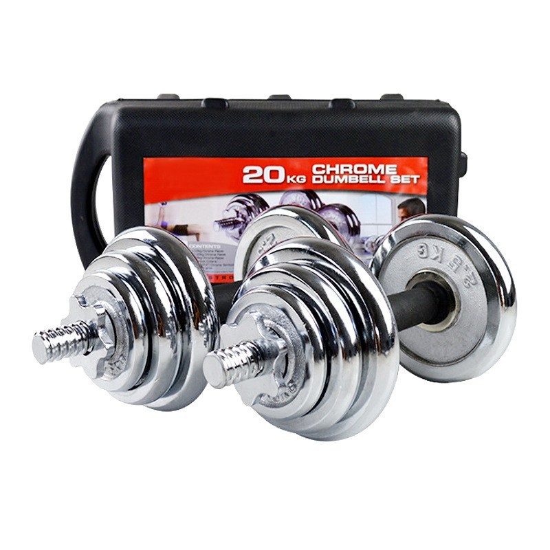 Jual Dumbell Barbel Set Box Full Chrome 20kg Sport Dumbbell Set 20Kg ...