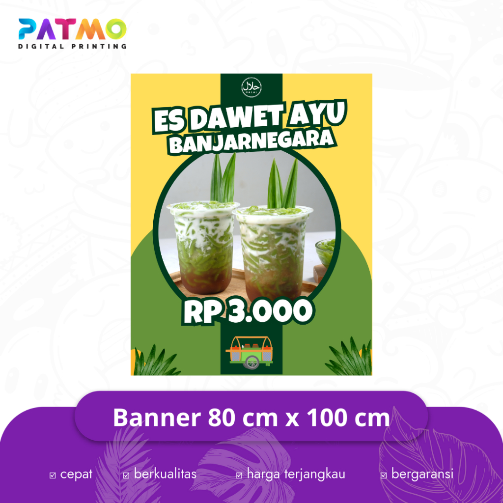 Jual GRATIS DESIGN Spanduk 80X100 Es dawet Banner Es Teh MMT Warung ...