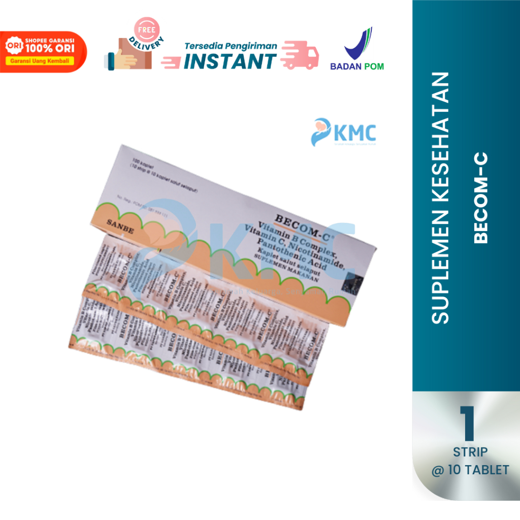 Jual Becom-C Multivitamin C 500mg | B Kompleks | Strip isi 10 tablet ...