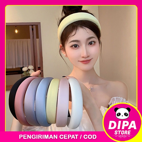 Jual Bando Kain Busa Tebal Lebar Wanita Korea Warna Pastel / Headband ...