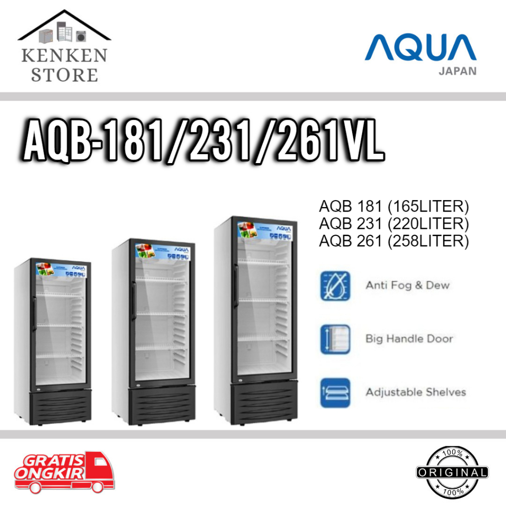 Jual SHOWCASE AQUA KULKAS DISPLAY AQB-181|AQB-231|AQB261VL | Shopee Indonesia