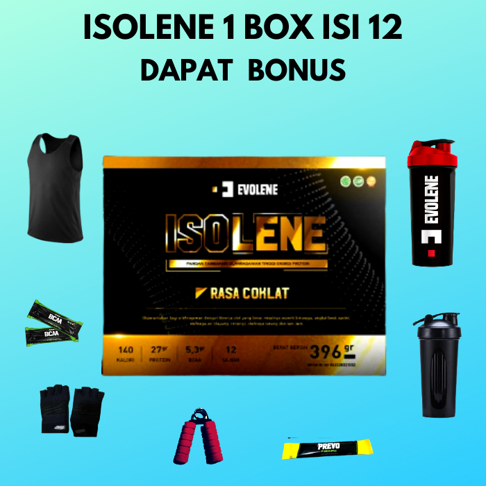 Jual ISOLENE 12 SACHET WHEY PROTEIN ISOLIN EVOLEN BPOM HALAL ISOLATE ...