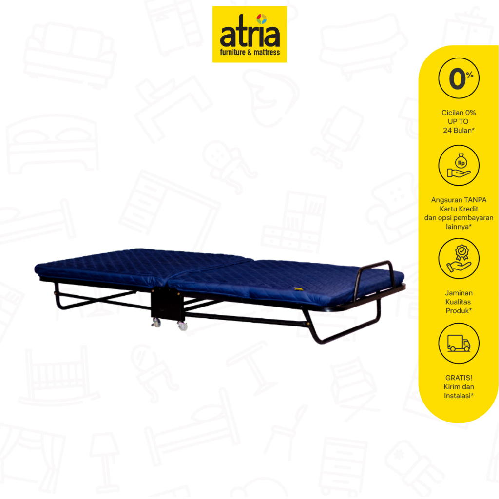 Jual Atria Kasur Lipat Tata Triple Folding Bed Portable Single 90 cm ...