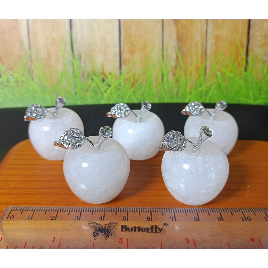 Jual Batu Kristal Ornament Apple Clear Quartz (harga per pcs) | Shopee ...
