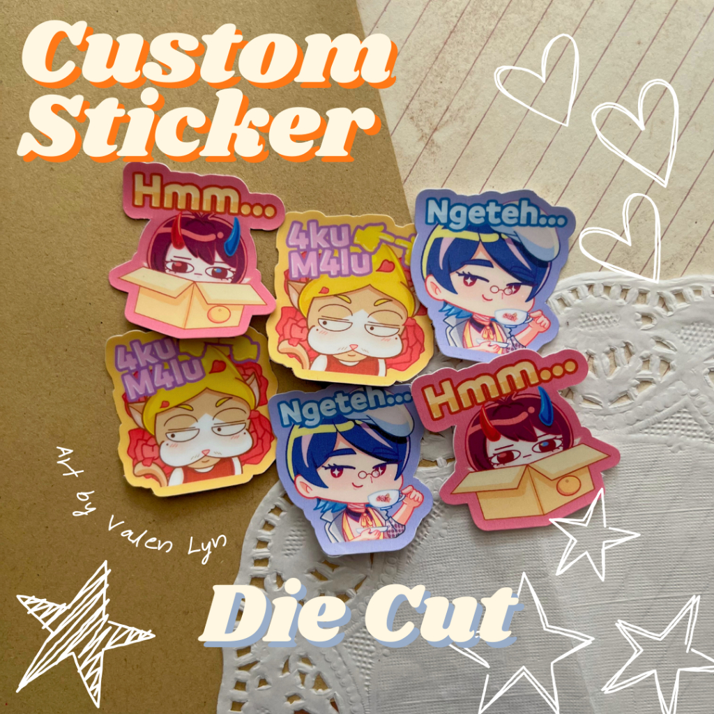 Jual Cetak Custom Sticker Vinyl Die Cut | Shopee Indonesia