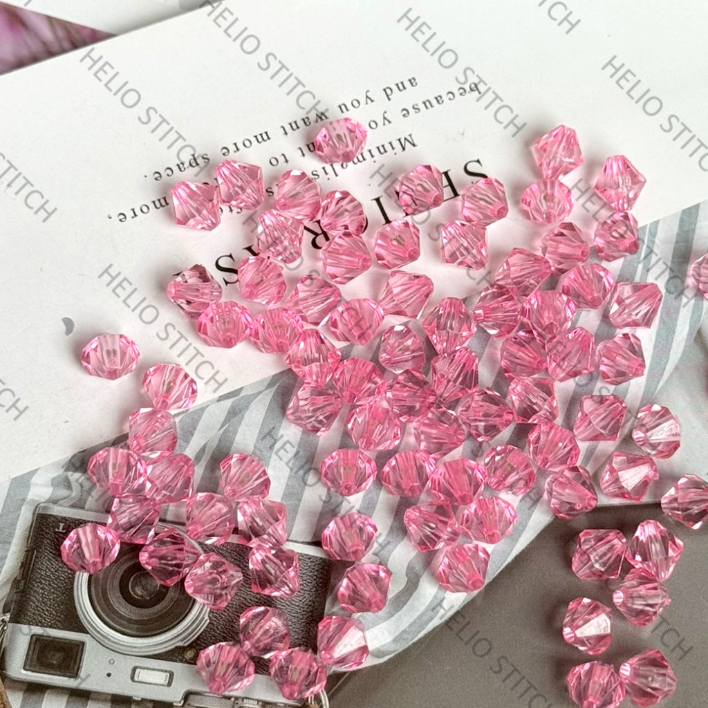 Jual [Pilih Warna] 10 gr Manik-manik Transparan bentuk Diamond Bicone 8 ...