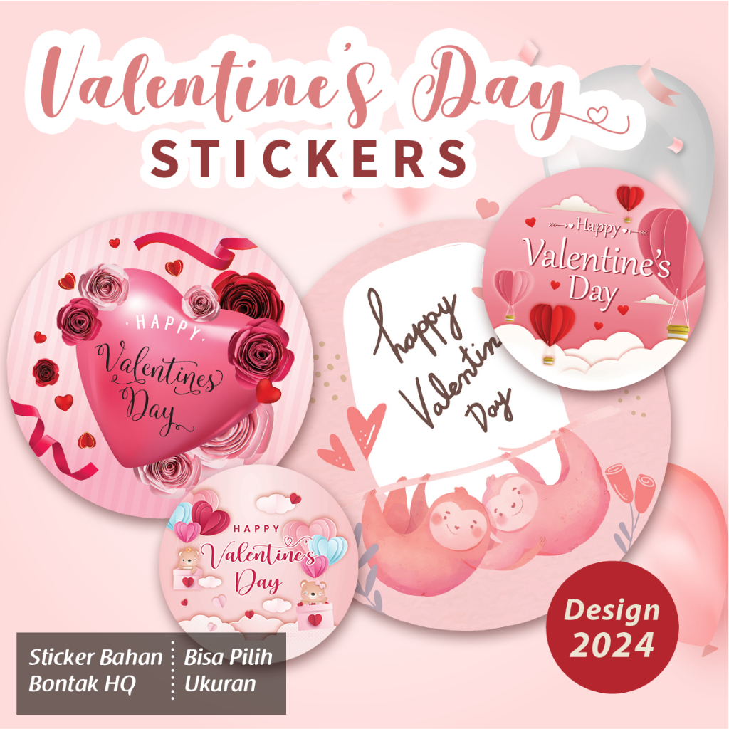 Jual [Isi 72-150] Sticker Valentine's Day/ Sticker Olshop/ Sticker ...