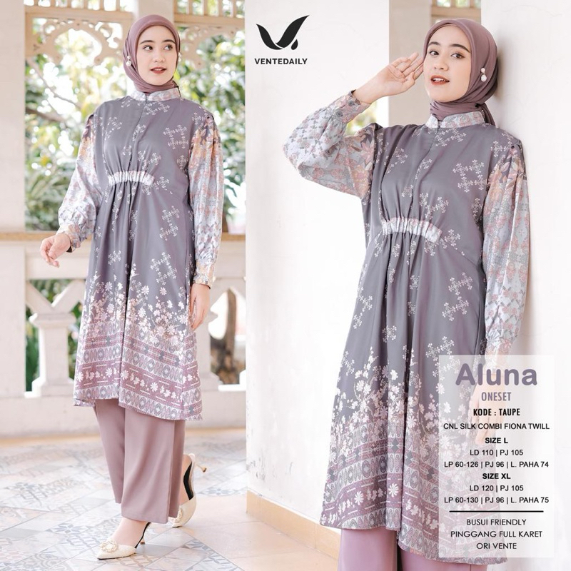 Jual Riva Fashion Aluna Setelan Wanita Terbaru One Set Jumbo Motif Bunga Setelan Muslim Wanita ...