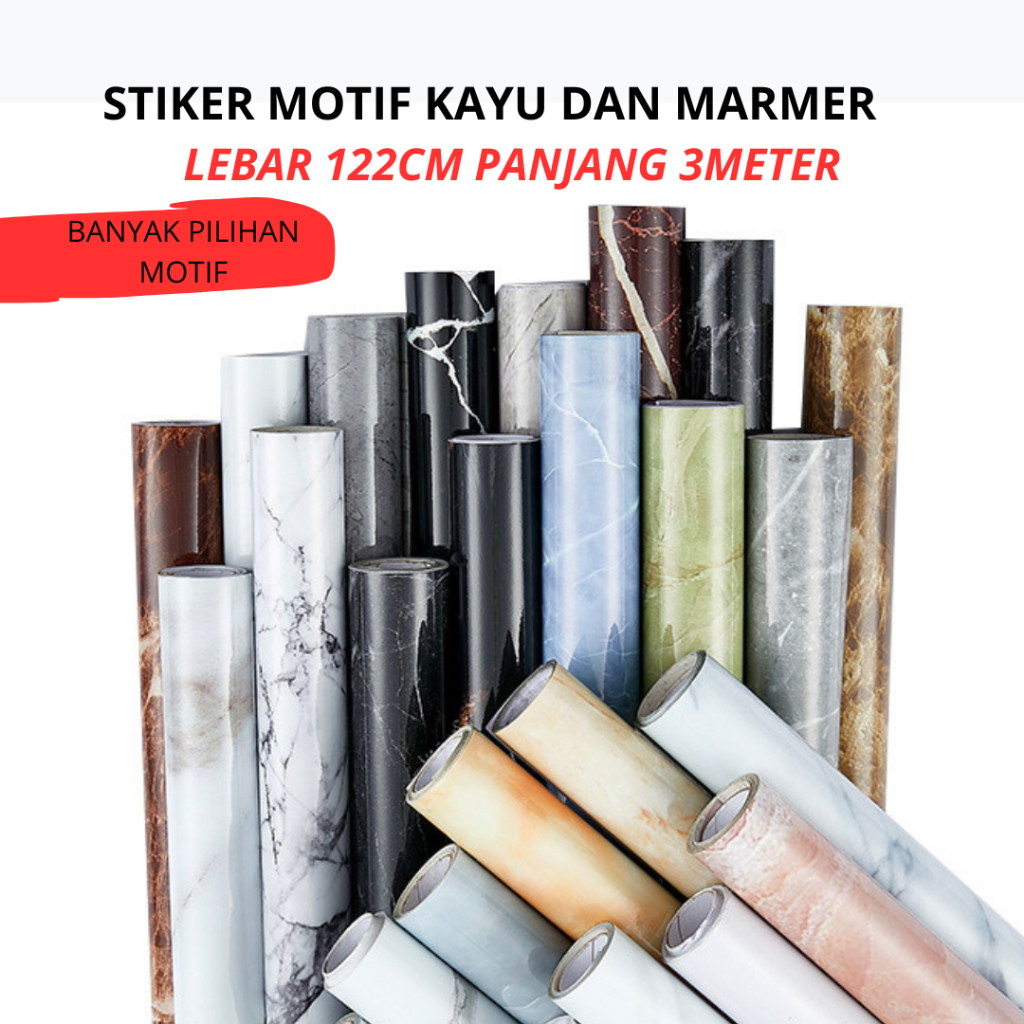 Jual PVC SHEET stiker motif kayu dan marmer lebar 122cm x panjang 3 ...
