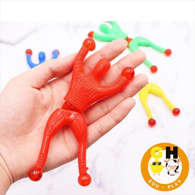 Jual Sticky Man Mainan Anak Tempel Kaca Dinding Spiderman Climbing ...