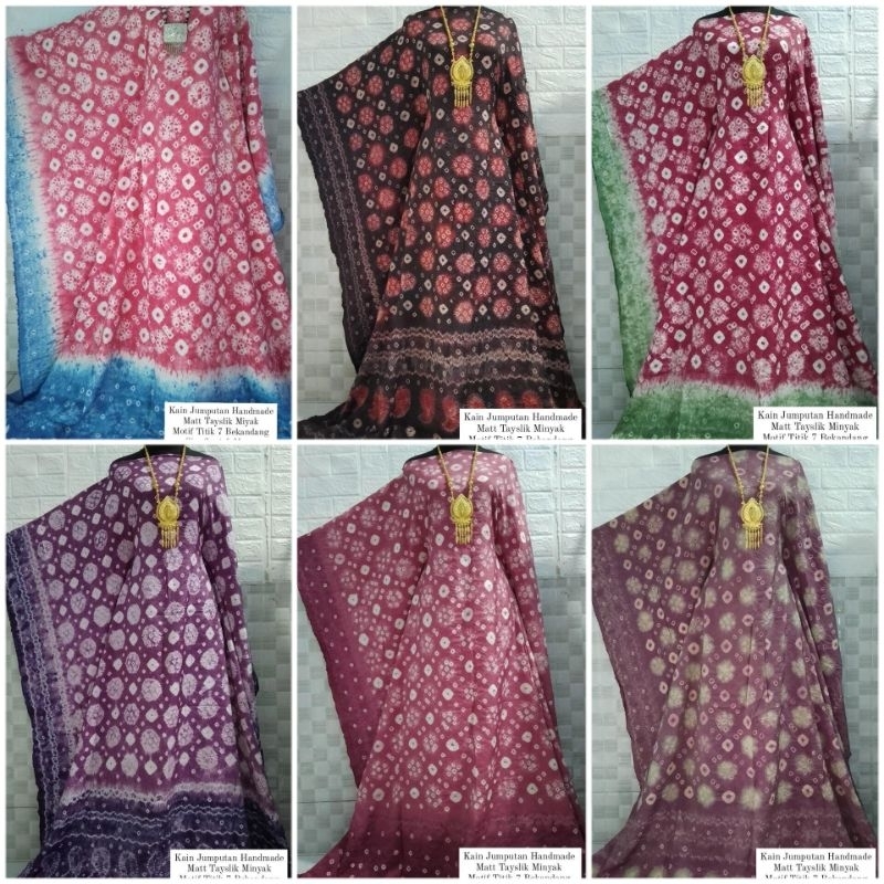 Jual Kain Tayslik Minyak Titik 7 Bekandang Jumputan Handmade | Shopee ...
