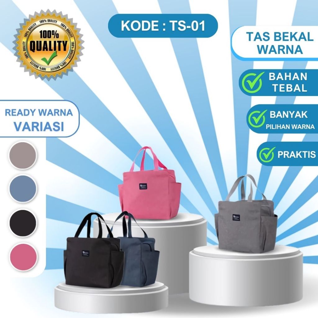 Jual TAS BEKAL WARNA/TAS LUNCH BOX/TAS COMEL | Shopee Indonesia