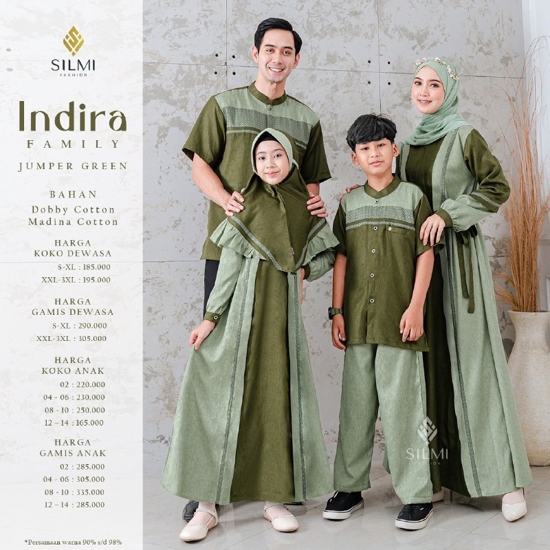 Jual SARIMBIT LEBARAN SILMI TERBARU INDIRA FAMILY WARNA JUMPER GREEN ...