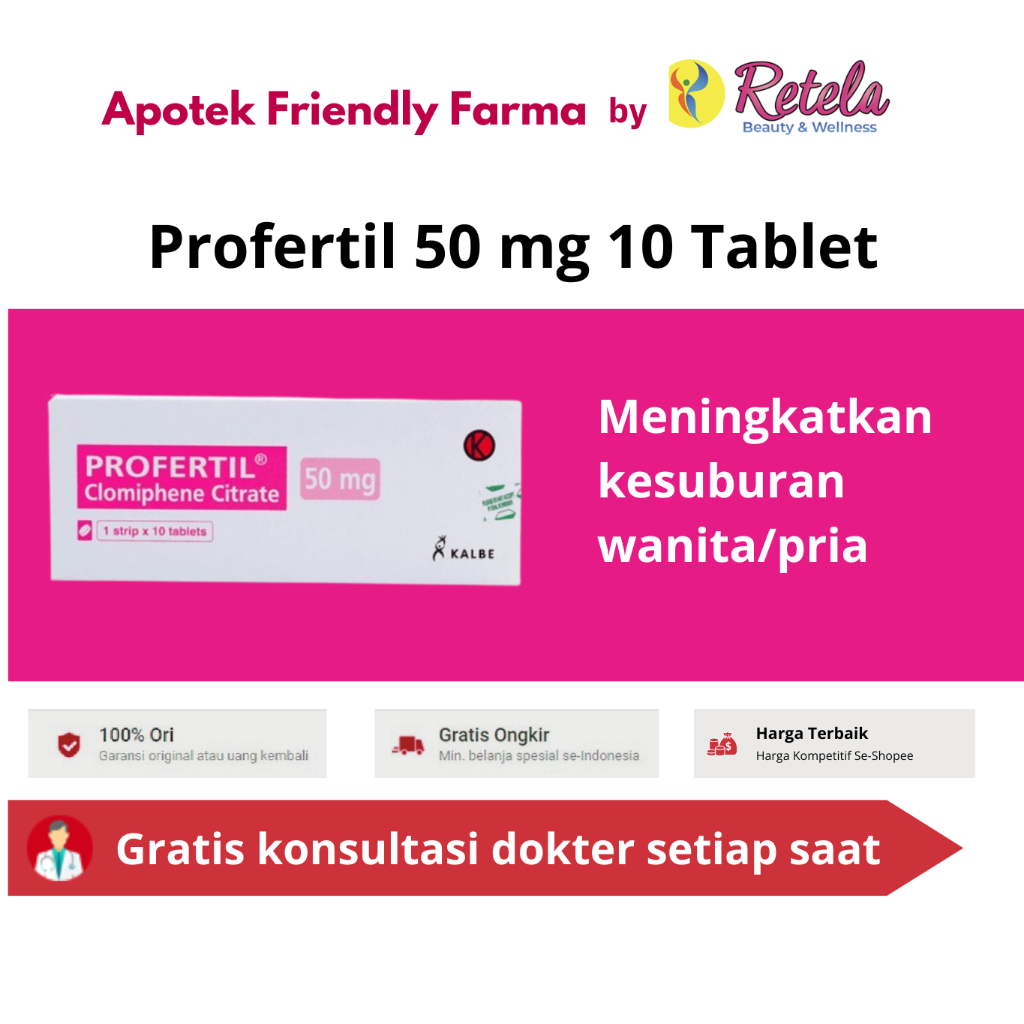 Jual PROFERTIL 50MG 1 STRIP 10 TABLET | Shopee Indonesia