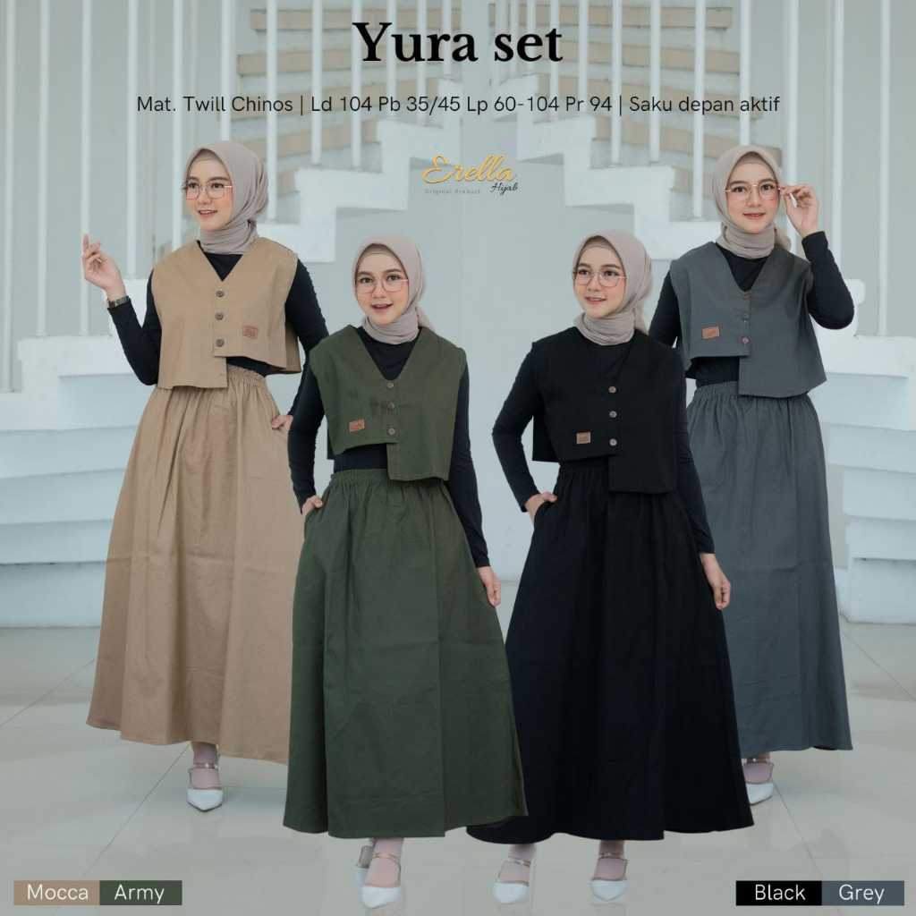 Jual YESSA / YURA SETELAN ROK + OUTER BAHAN TWILL CHINOS Original by ...