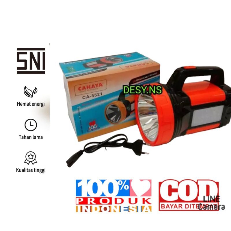 Jual SENTER LED CAHAYA 7 watt/ SENTER RECHARGEABLE DUAL SPOTLIGHT ...